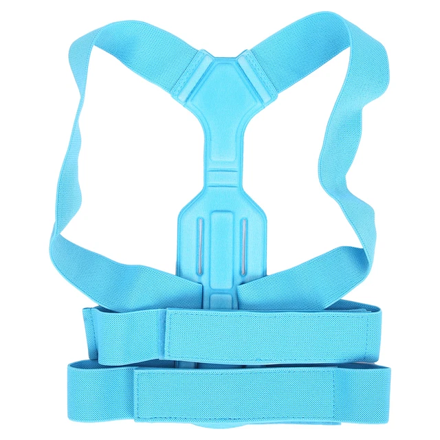 (L)POSTURE CORRECTOR UPPER Back Brace Clavicle Support Adjustable Blue ...