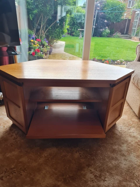 MID CENTURY NATHAN Squares Teak Corner TV Unit £50.00 - PicClick UK