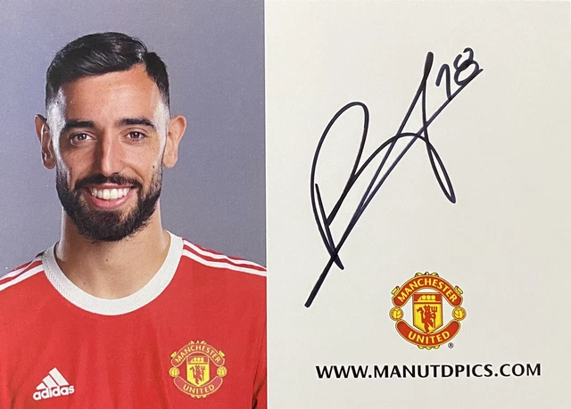 BRUNO FERNANDES MANCHESTER United Signed 2021/22 Club Card photo £29.99 ...
