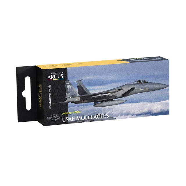 ARCUS #E5004 ENAMEL Paint Set USAF Mod Eagles 6 Colors 10ml for Scale ...
