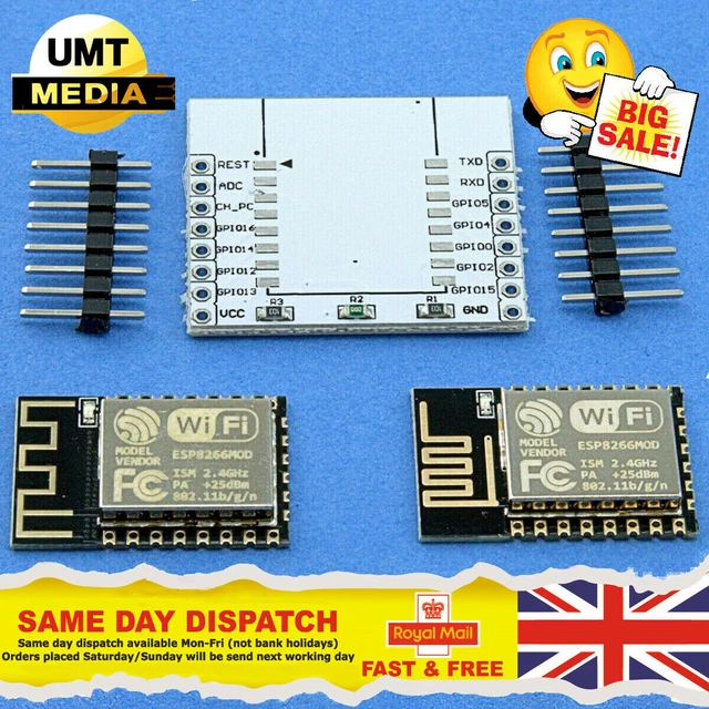 ESP8266 ESP-12F ESP-12E WiFi Wireless Wi-Fi Module + Breakout Board, UK Seller £2.30 - PicClick UK