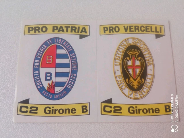 FIGURINA CALCIATORI PANINI 1984/85 Pro Patria e Pro Vercelli Scudetti ...