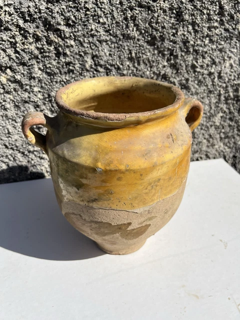 ANCIEN POT À graisse terre cuite vernissé Sud-Ouest Gers fin XIXième ...