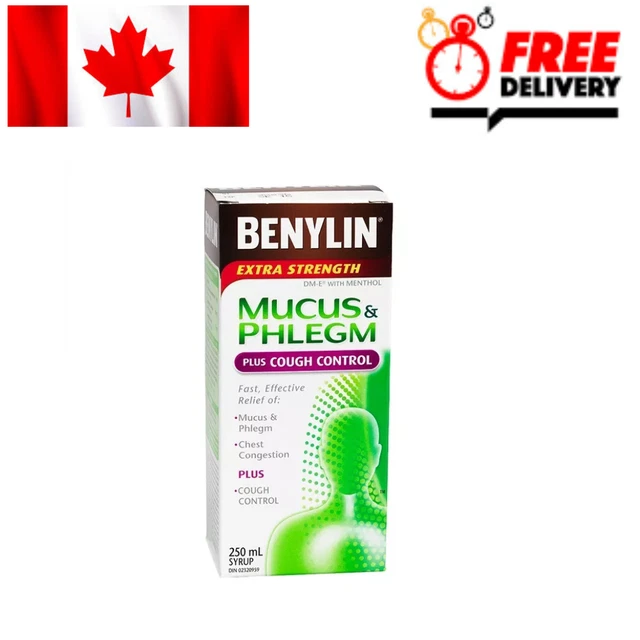 BENYLIN EXTRA STRENGTH Mucus and Phlegm Syrup PLUS COUGH CONTROL 250ml ...