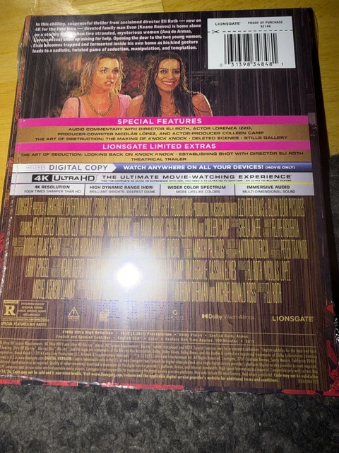 KNOCK KNOCK LIMITED Edition 4K Ultra Hd Digipack New! Keanu Reeves £0. ...