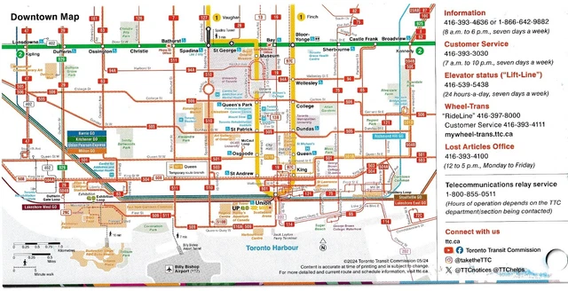 TTC 🚌🚇🚋 RIDE Guide Lite Map 2024 Summer Toronto Subway Bus Streetcar ...