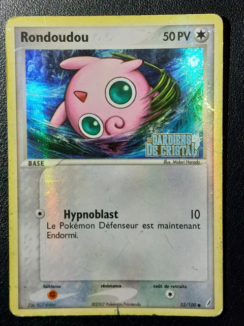CARTE POKÉMON RONDOUDOU 53/100 - Reverse - EX Gardiens De Cristal - FR ...