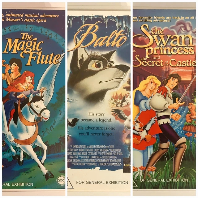 3 X CLASSIC VHS - THE MAGIC FLUTE + BALTO + THE SWAN PRINCESS Video ...