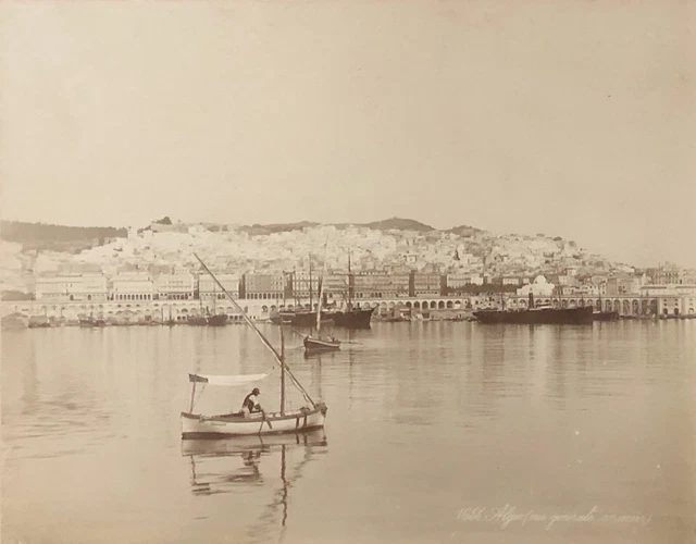 ALGÉRIE LE PORT d' Alger tirage albuminé 25,3 cm X 20 cm anonyme vers 1884 EUR 89,00 - PicClick FR