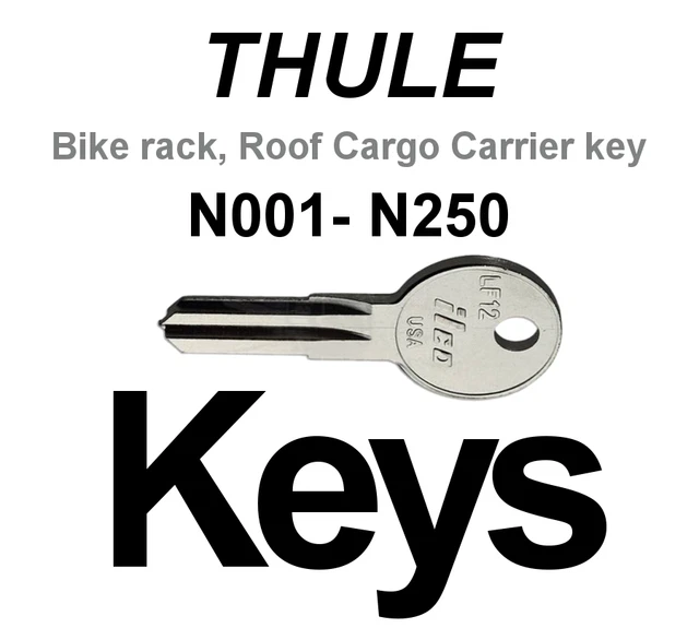 THULE KEYS / Bike Rack & Roof Cargo Carrier Key / Code Series N001-N250 ...