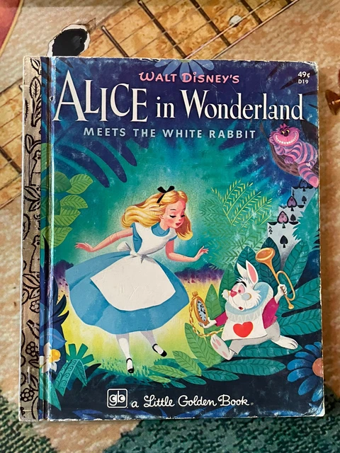 ALICE IN WONDERLAND Meets The White Rabbit Little Golden Book Vintage ...