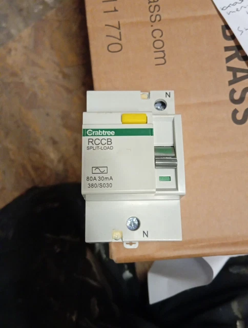 CRABTREE STARBREAKER 80A 30ma 2 pole rcd rccb 380/S030 split load £8.00 ...