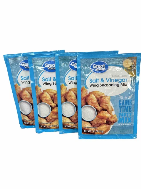 GREAT VALUE SALT & Vinegar Wing Seasoning Mix 4 Pouches (for Chicken) £ ...
