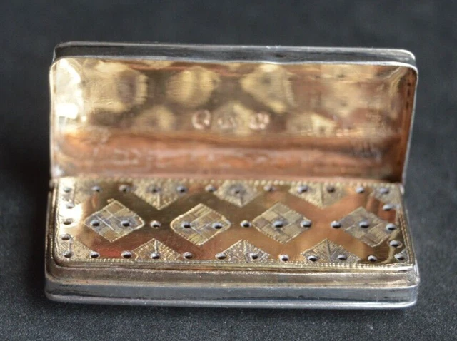 GEORGE III STERLING Silver gilt vinaigrette - Joseph Willmore ...