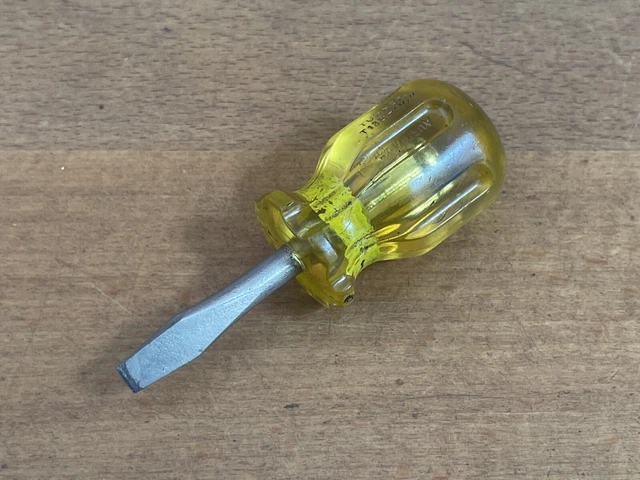 VINTAGE TURNER AUSTRALIA T135-1 1/2" Flathead Stubby Screwdriver Yellow ...