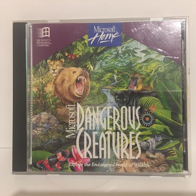 MICROSOFT HOME DANGEROUS Creatures PC CD-ROM Game 1994 Original Like ...