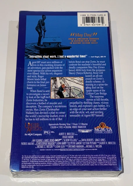 JAMES BOND A View To A Kill VHS 1996 MGM / UA SEALED NEW w/ Watermark £ ...