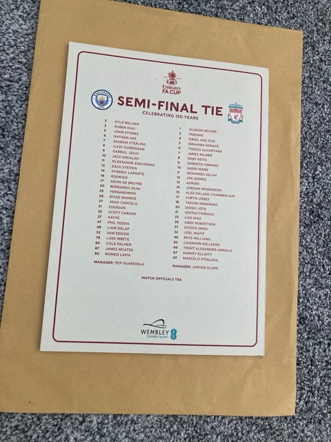 MAN CITY V Liverpool 2022 FA Cup Semi- Final Programme. £3.31 - PicClick UK