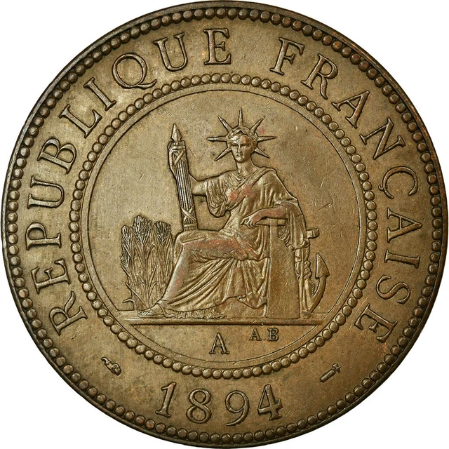 MONNAIE, INDOCHINE FRANÇAISE, Cent, 1894, Paris, SUP+, Bronze, Lecompte ...