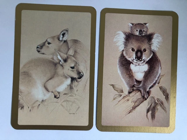 VINTAGE SWAP PLAYING Cards: Australian Animals Koala Gumtree Kangaroo ...