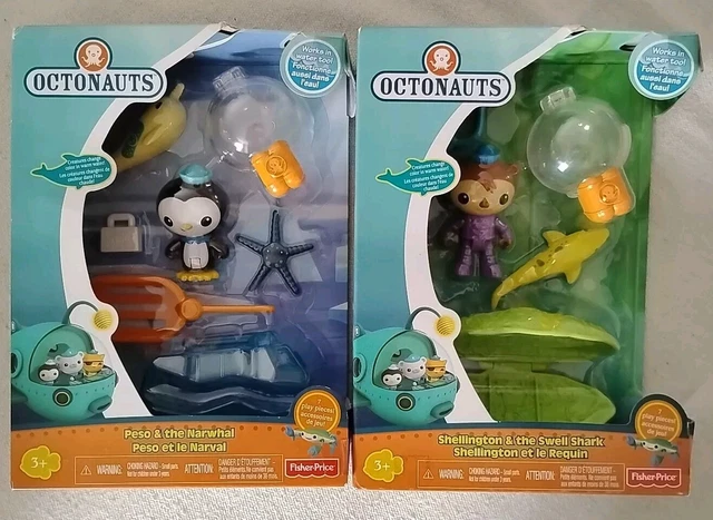 OCTONAUTS PASO & the Narwhal Shellington & the Swell Shark LOT Fisher ...