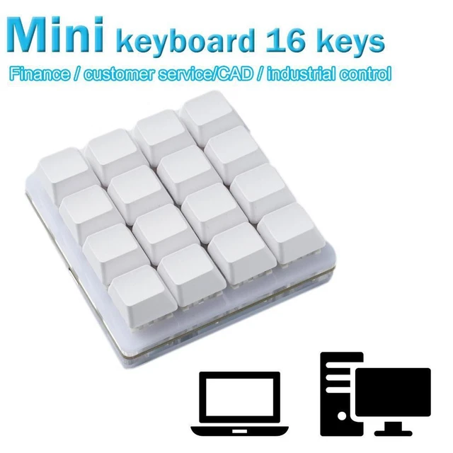 16-KEY BLACK KEYPAD Mechanical Keyboard Custom Shortcut Programmable ...
