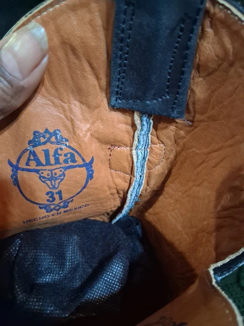 ALFA WESTERN COWBOY Boots Men's 31 MEXICO CHART FOR SIZE 13 £67.05 ...