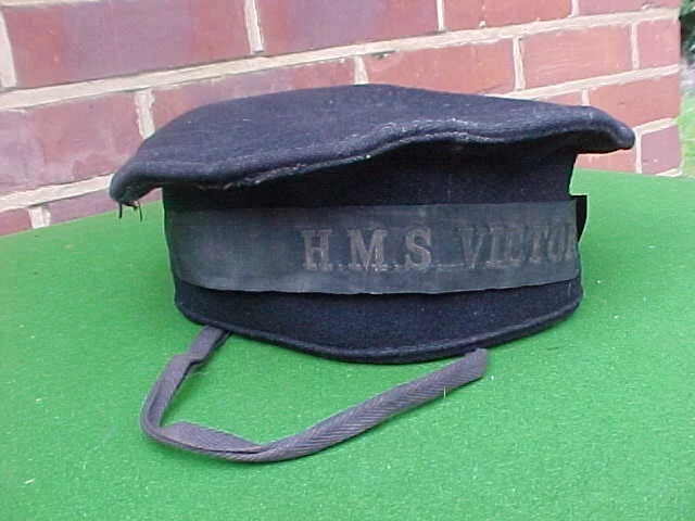 ANTIQUE ROYAL NAVY Hms Victory Sailors Cap & Tally £49.99 - PicClick UK