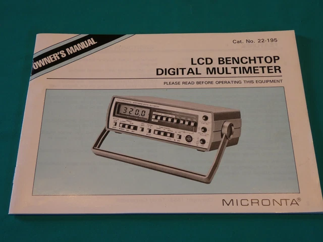 VINTAGE BEDIENUNGSANLEITUNG LCD BENCHTOP DIGITAL MULTIMETER engl ...