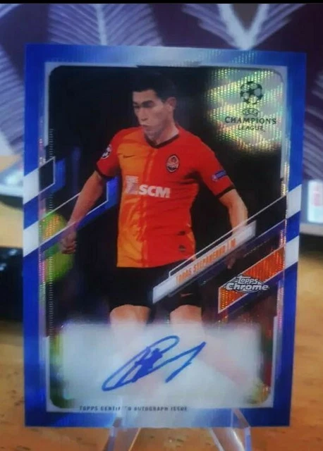 TOPPS CHROME UCL Taras Stepanenko Blue Wave /75 Autograph 2020-21 ...