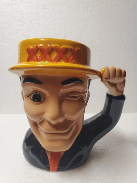 VINTAGE XXXX CASTLEMAINE Mr Fourex Toby Ceramic Beer Mug Queenslands ...