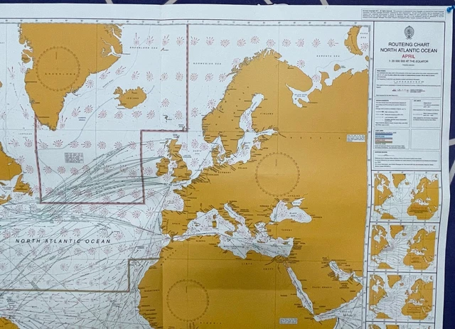 ADMIRALTY APRIL 5124(4) ROUTEING Chart NORTH ATLANTIC OCEAN Map Chart ...