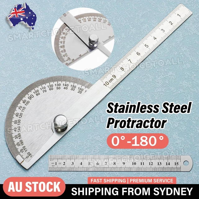 180 DEGREE STAINLESS Steel Protractor Angle Finder Goniometer Metal ...
