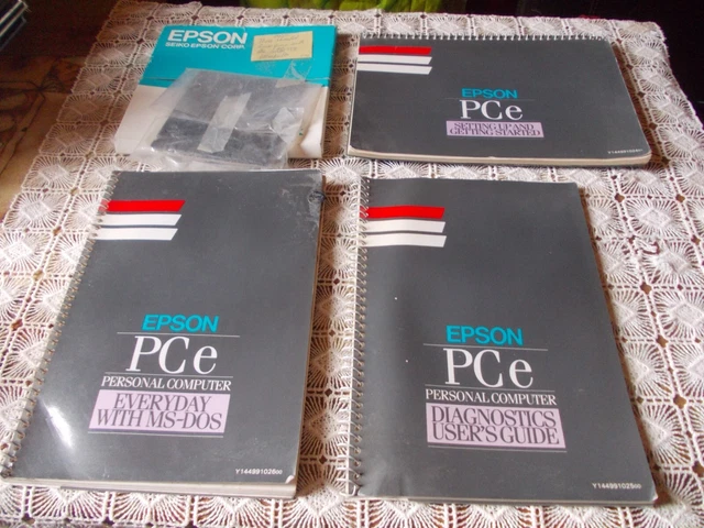 3 MANUELS ET 4 disquettes pour EPSON PCe personal computer en anglais ...