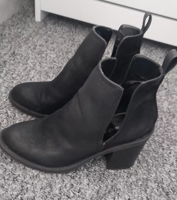 River Island Womens Ankle Boots Size 5 Black Chunky Heel £0 99