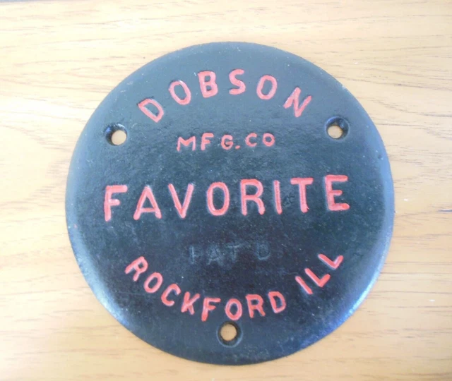 VINTAGE CAST IRON Dobson Favorite Butter Churn Nameplate/Lid - Rockford ...
