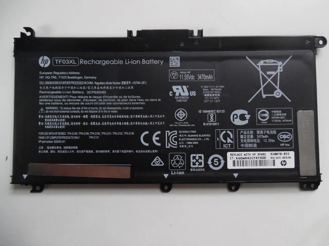 11.55V Laptop Battery Genuine Replacement Battery For HP Pavilion 15-CC ...