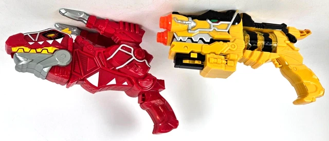 POWER RANGERS DINO Charge Morphers Yellow Gun & Red T Rex Morpher & 1 ...