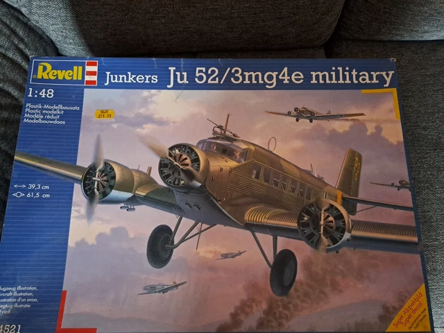 REVELL 1/48 SCALE Junkers Ju 52/3mg4e model kit. no 04521 £50.00 ...