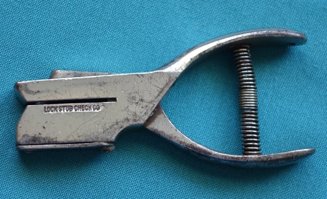 LOCK STUB CHECK CO. Railroad Train Conductor Stamp Ticket Hole PUNCH ...