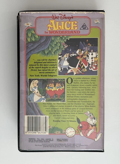 ALICE IN WONDERLAND [VHS] Walt Disney Big Box Clamshell Video Tape 1951 Animated £9.46 - PicClick UK