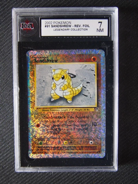POKEMON SANDSHREW REVERSE Foil Legendary Collection 91/110 PSA 7 NEAR ...