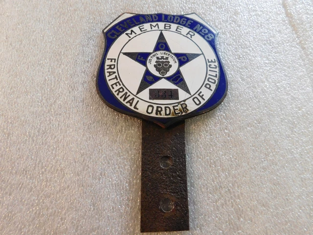 VINTAGE FRATERNAL ORDER Of Police FOP License Plate Badge Topper ...
