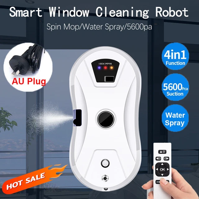 INTELLIGENT WINDOW CLEANER Robot With Automatic Water Spray Remote ...
