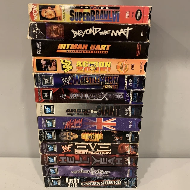 LOT OF 13 Vintage WWE WWF WCW Wrestling VHS Tapes Super Brawl Beyond ...
