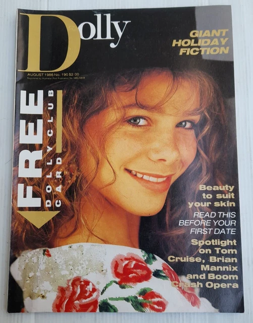 DOLLY MAGAZINE AUGUST 1986 Fashion Tom Cruise Brian Mannix Teen Vintage ...
