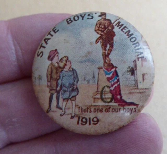 WW1 AIF AUSTRALIAN State Boys Memorial 1919 Button Day Badge $14.95 ...