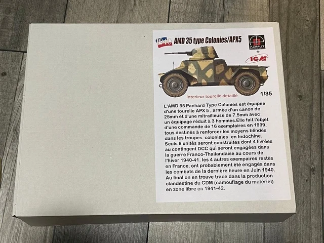 1/35 AZIMUT / ICM french AMD35 / Panhard 178 type colonies tourelle ...