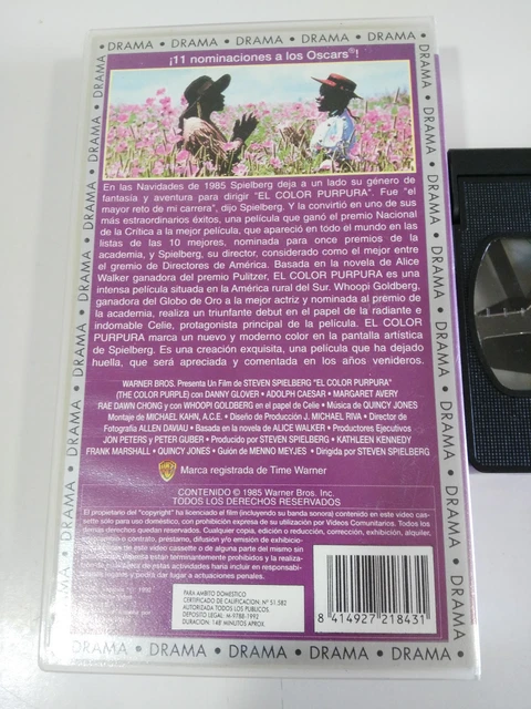 EL COLOR PURPURA Steven Spielberg Danny Glover - Vhs Cinta Tape Español ...