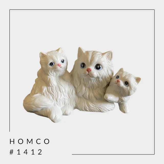 VINTAGE HOMCO PORCELAIN Ceramic Cat Figurine White Persian Mother ... VINTAGE HOMCO PORCELAIN Ceramic Cat Figurine White Persian Mother ...